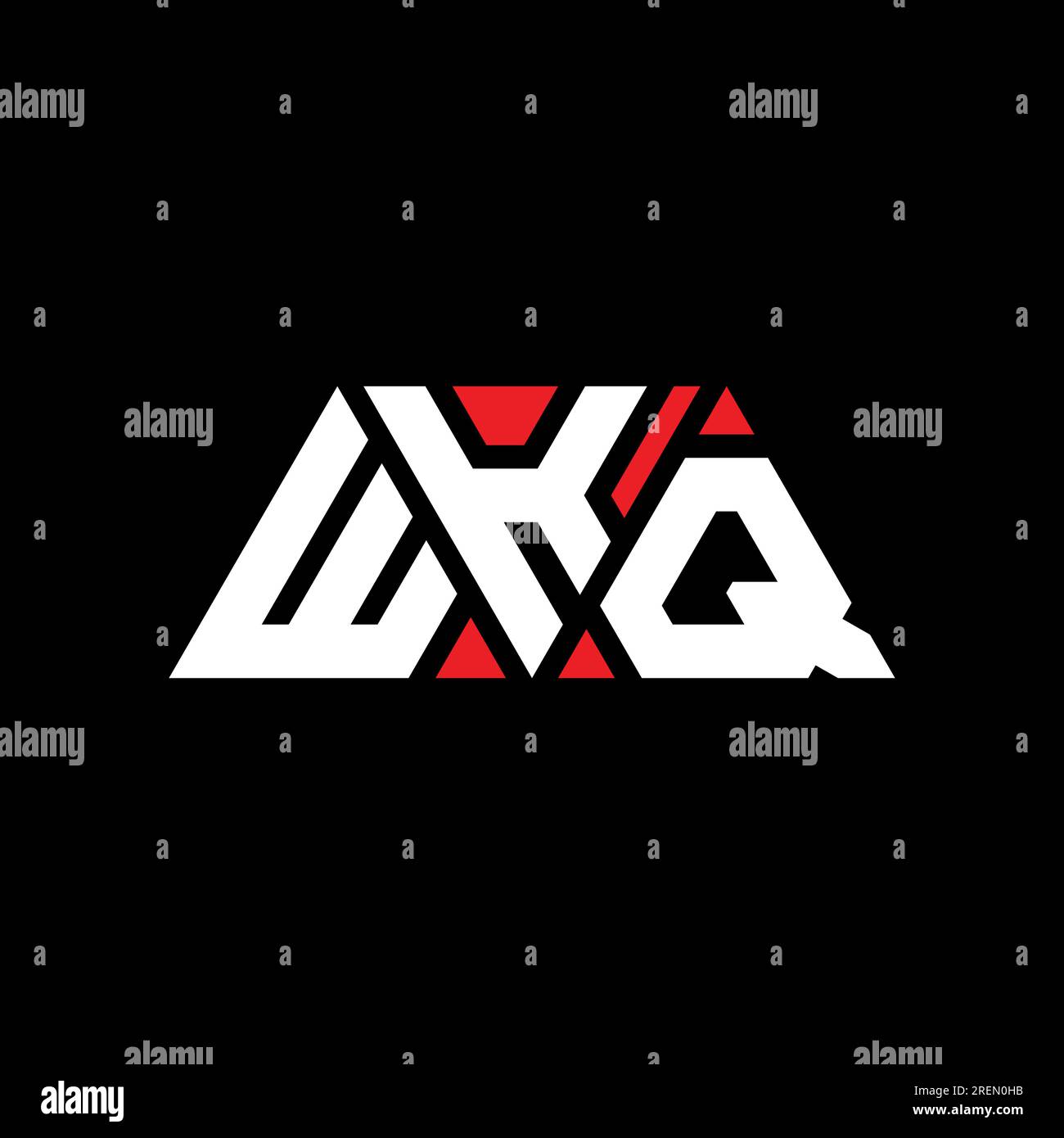 WKQ triangle letter logo design with triangle shape. WKQ triangle logo ...