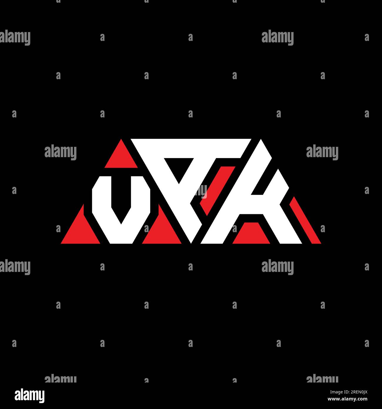 VAK triangle letter logo design with triangle shape. VAK triangle logo ...