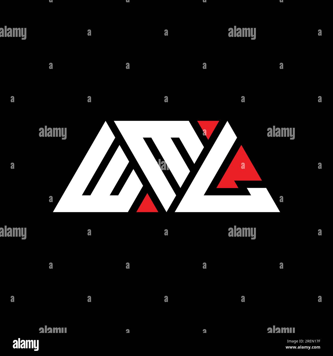 WML triangle letter logo design with triangle shape. WML triangle logo ...