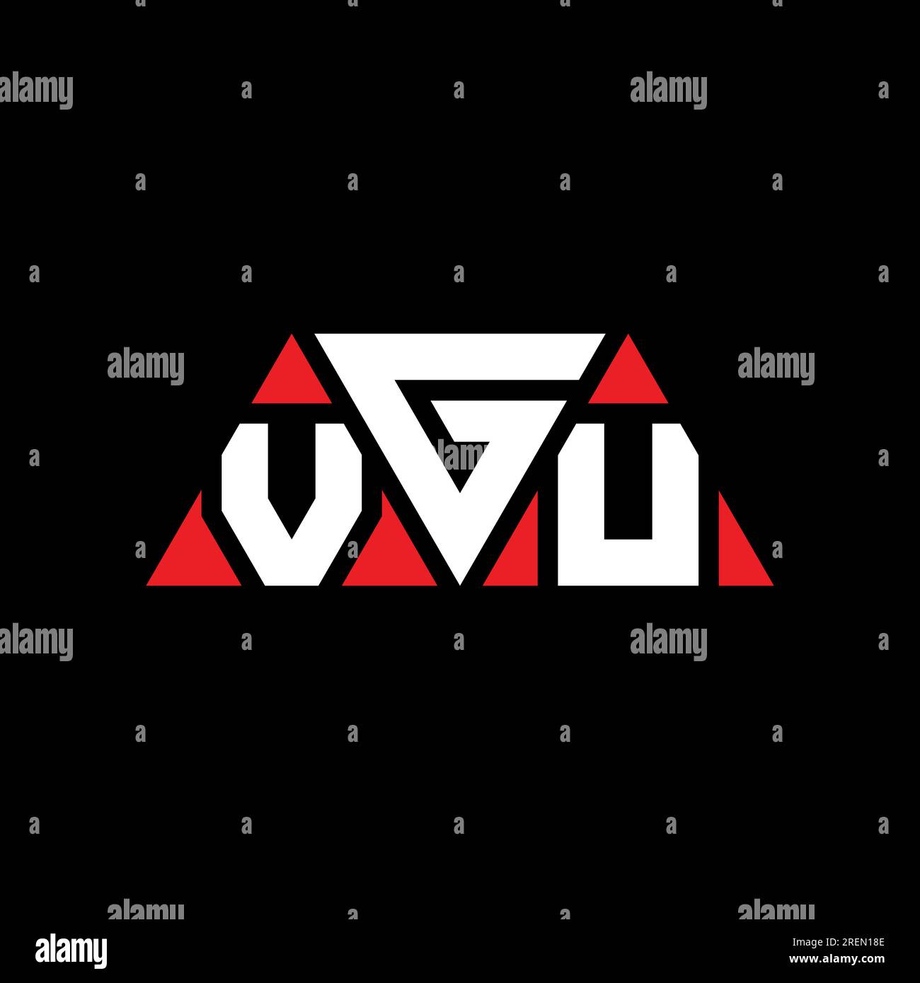 VGU triangle letter logo design with triangle shape. VGU triangle logo ...