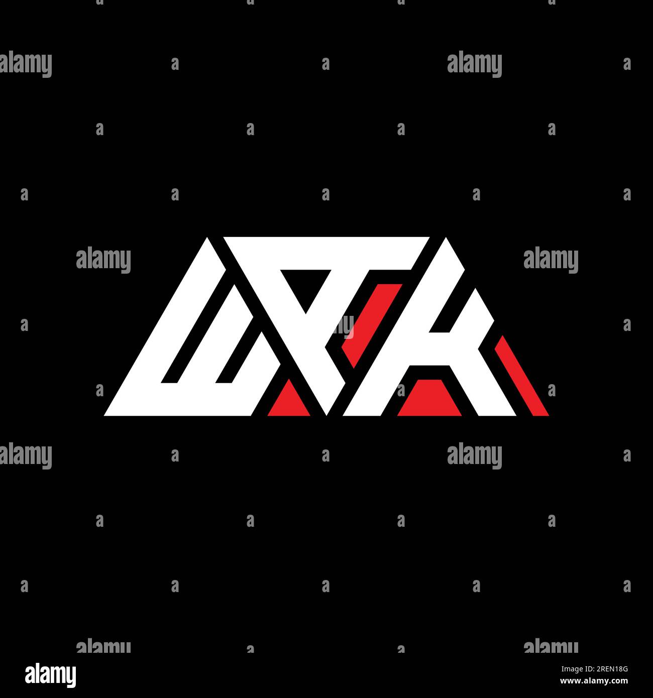 WAK triangle letter logo design with triangle shape. WAK triangle logo ...