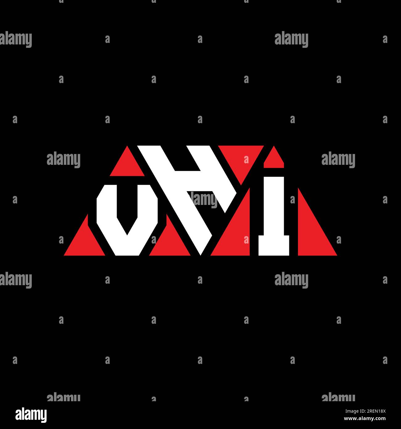 VHI triangle letter logo design with triangle shape. VHI triangle logo ...