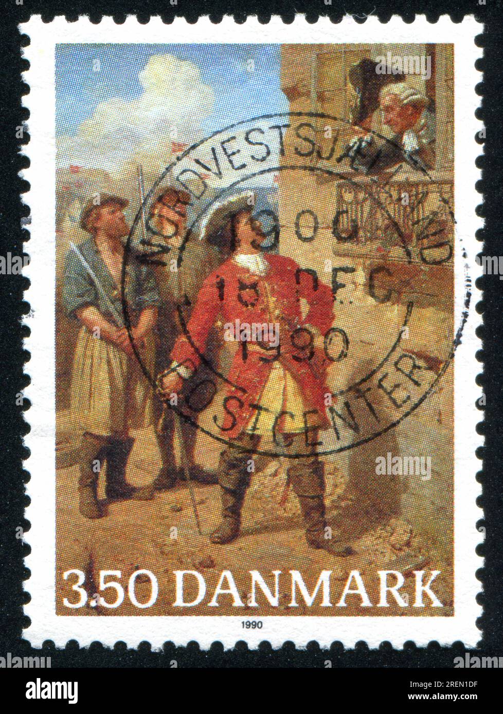 DENMARK - CIRCA 1990: stamp printed by Denmark, shows Tordenskiold ...