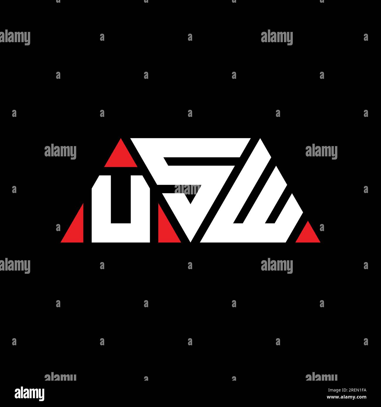 USW triangle letter logo design with triangle shape. USW triangle logo ...