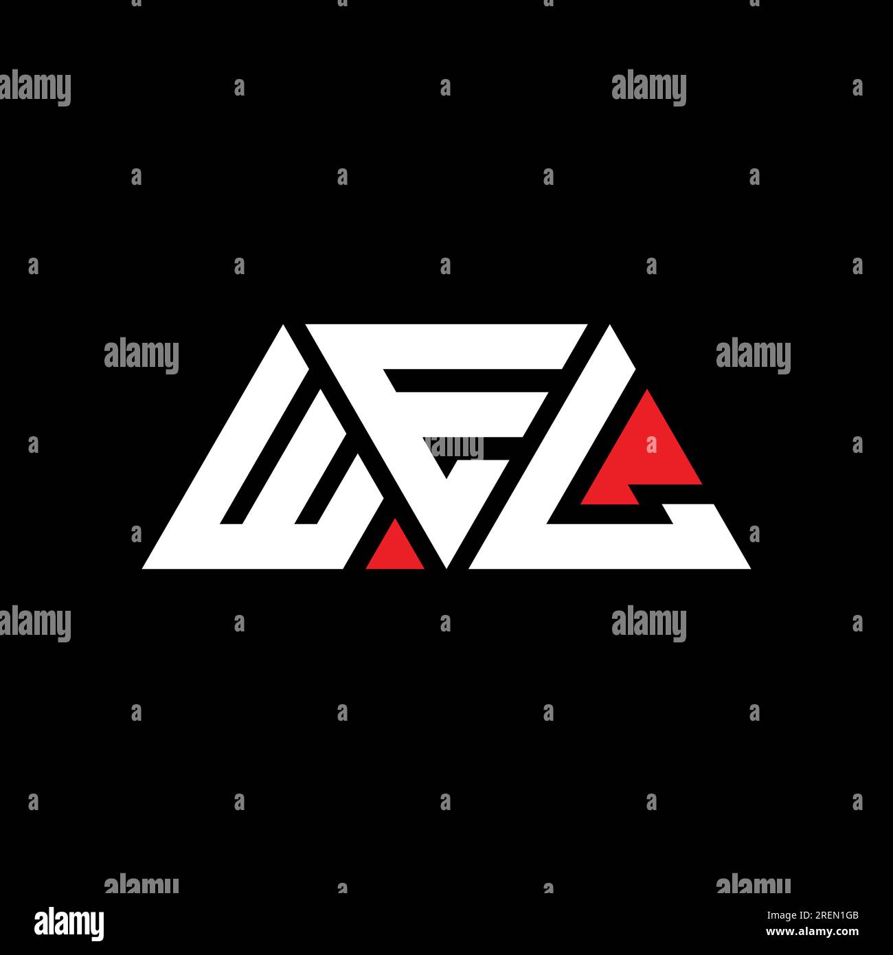 WEL triangle letter logo design with triangle shape. WEL triangle logo ...