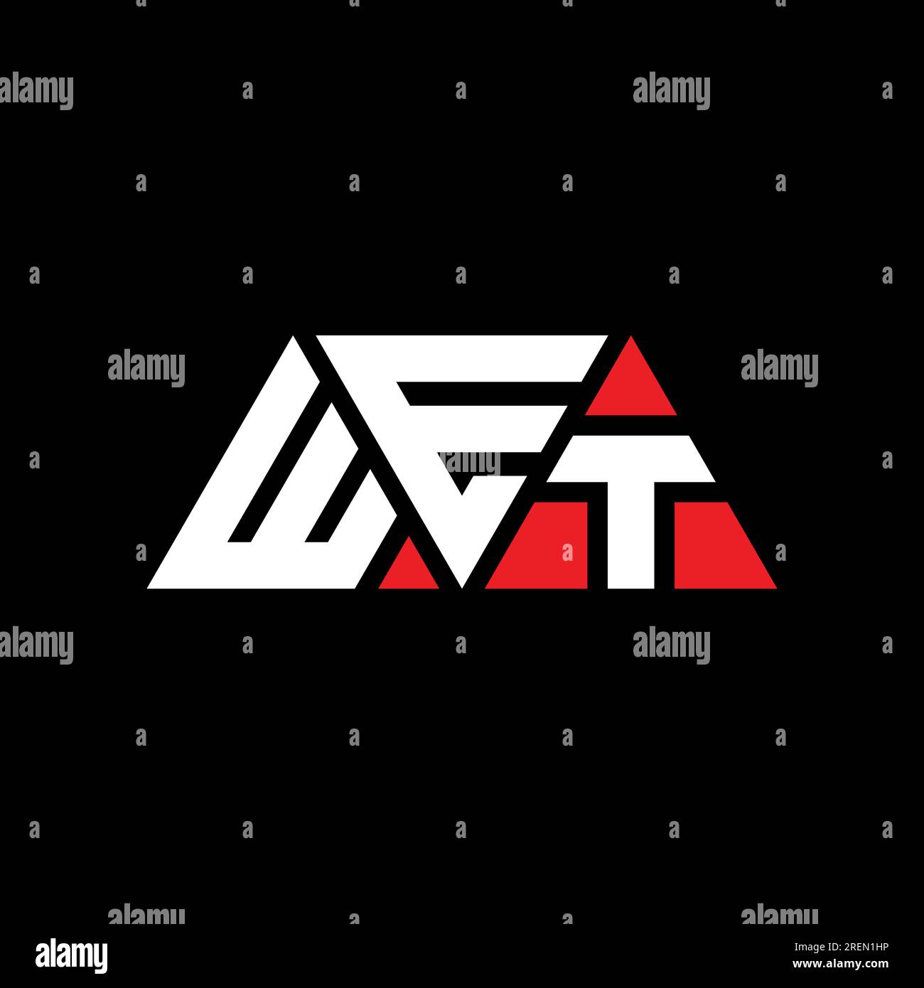 WET triangle letter logo design with triangle shape. WET triangle logo ...