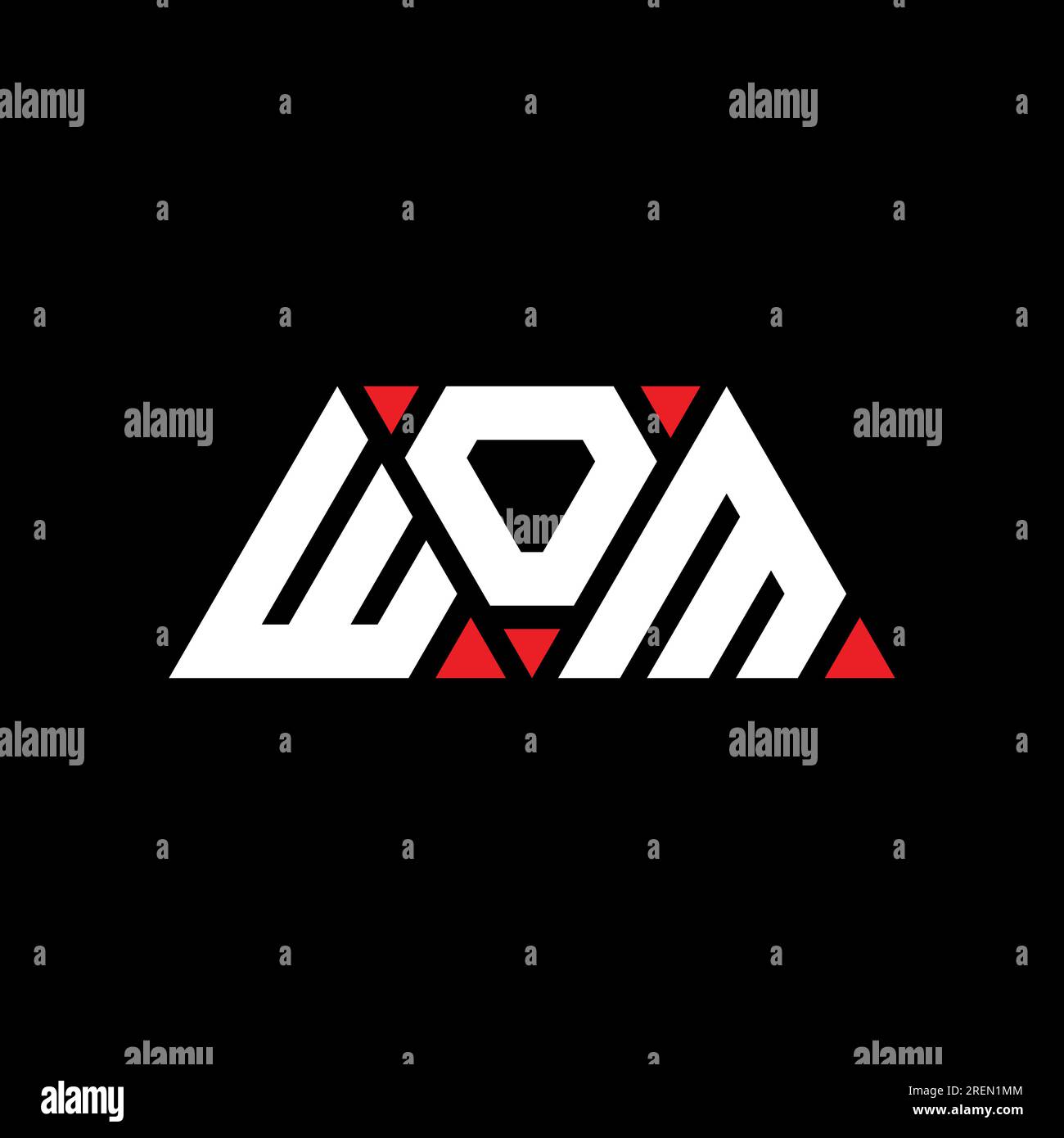 WOM triangle letter logo design with triangle shape. WOM triangle logo ...