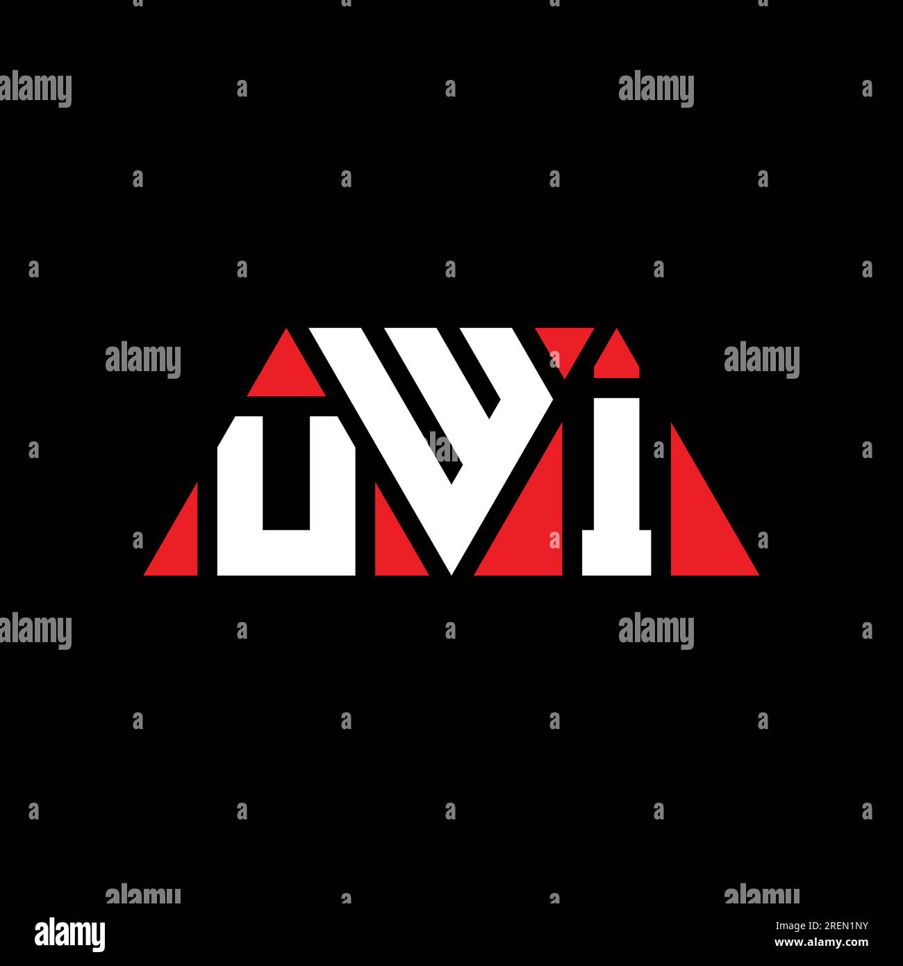 UWI triangle letter logo design with triangle shape. UWI triangle logo ...