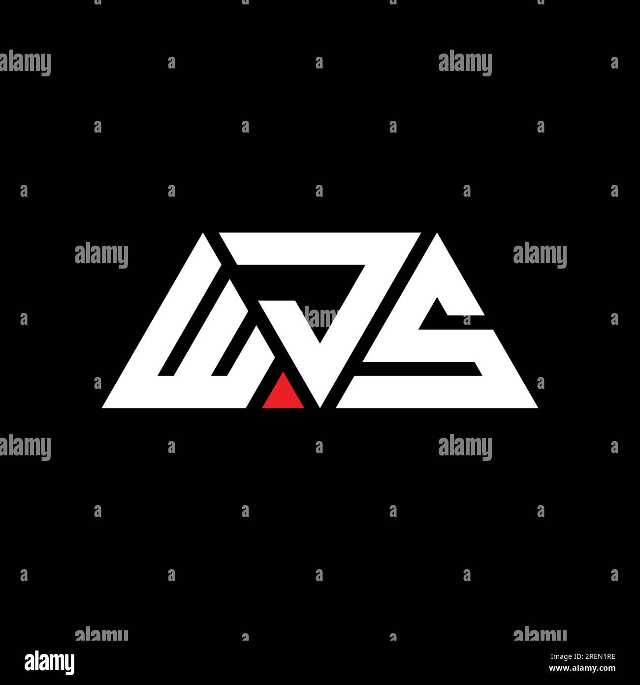 WJS triangle letter logo design with triangle shape. WJS triangle logo ...