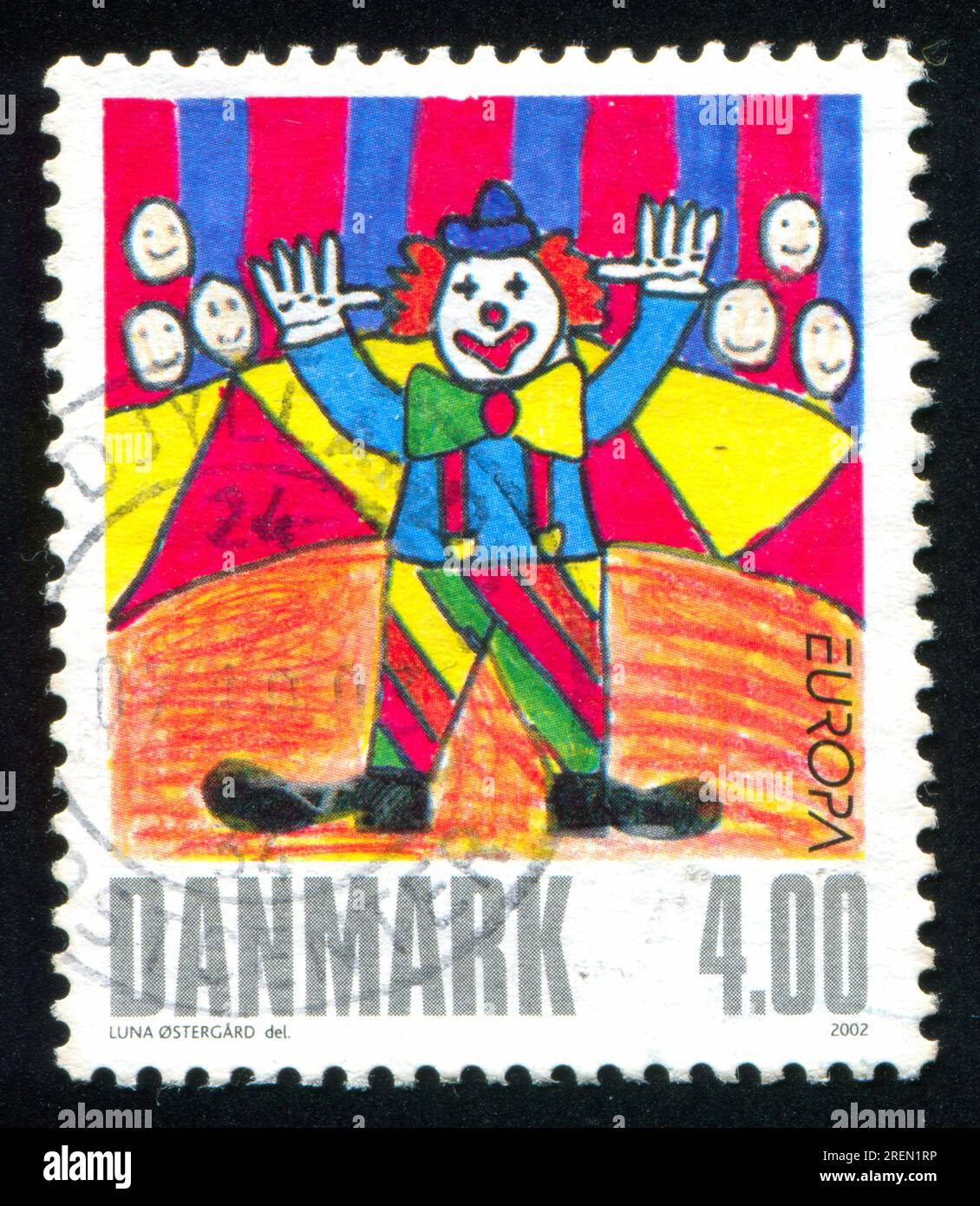 DENMARK - CIRCA 2002: stamp printed by Denmark, shows Clown by Luna ...