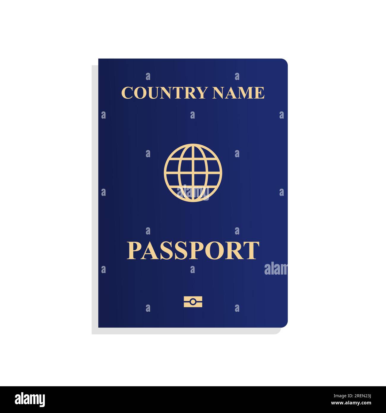 Passport cover template. Isolated blue international vector passport ...