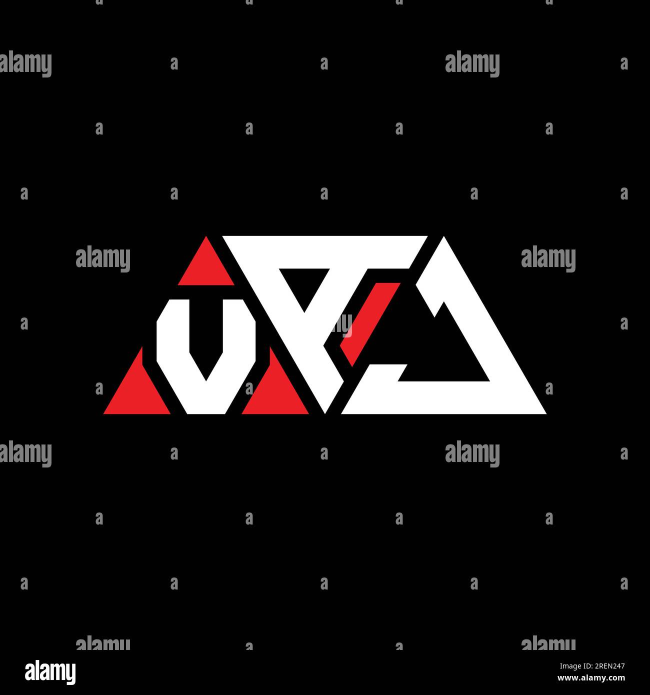 VAJ triangle letter logo design with triangle shape. VAJ triangle logo ...