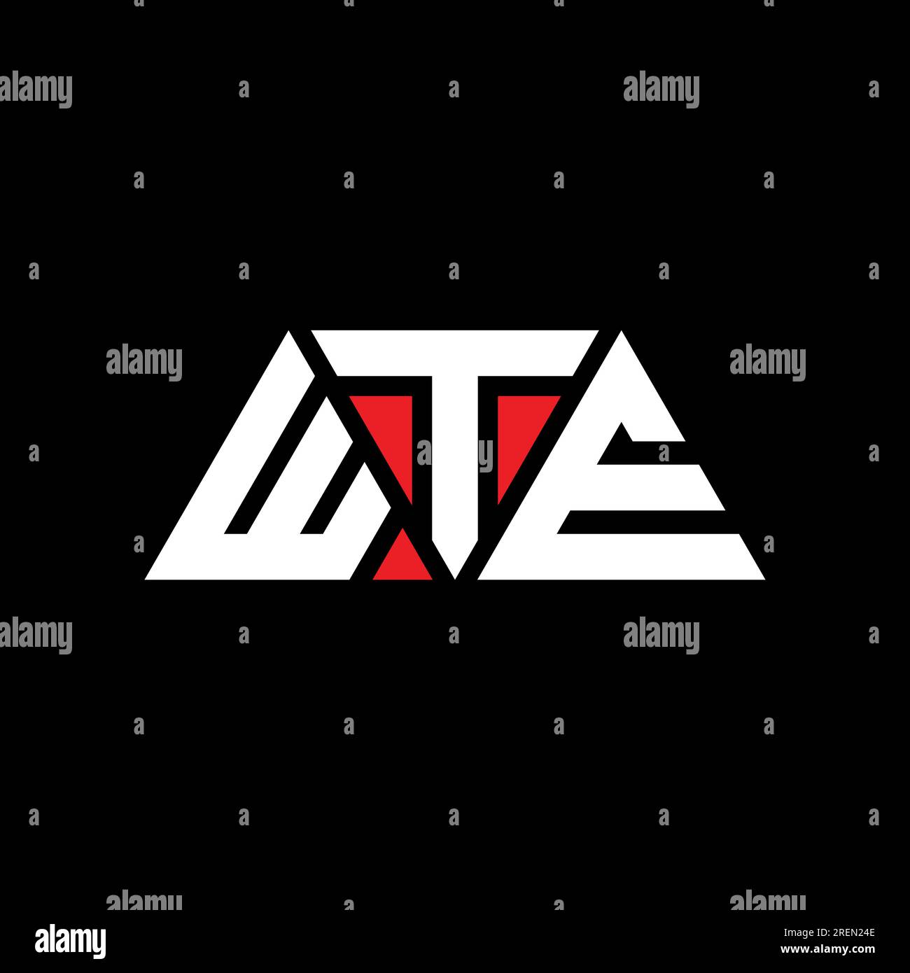 WTE triangle letter logo design with triangle shape. WTE triangle logo ...