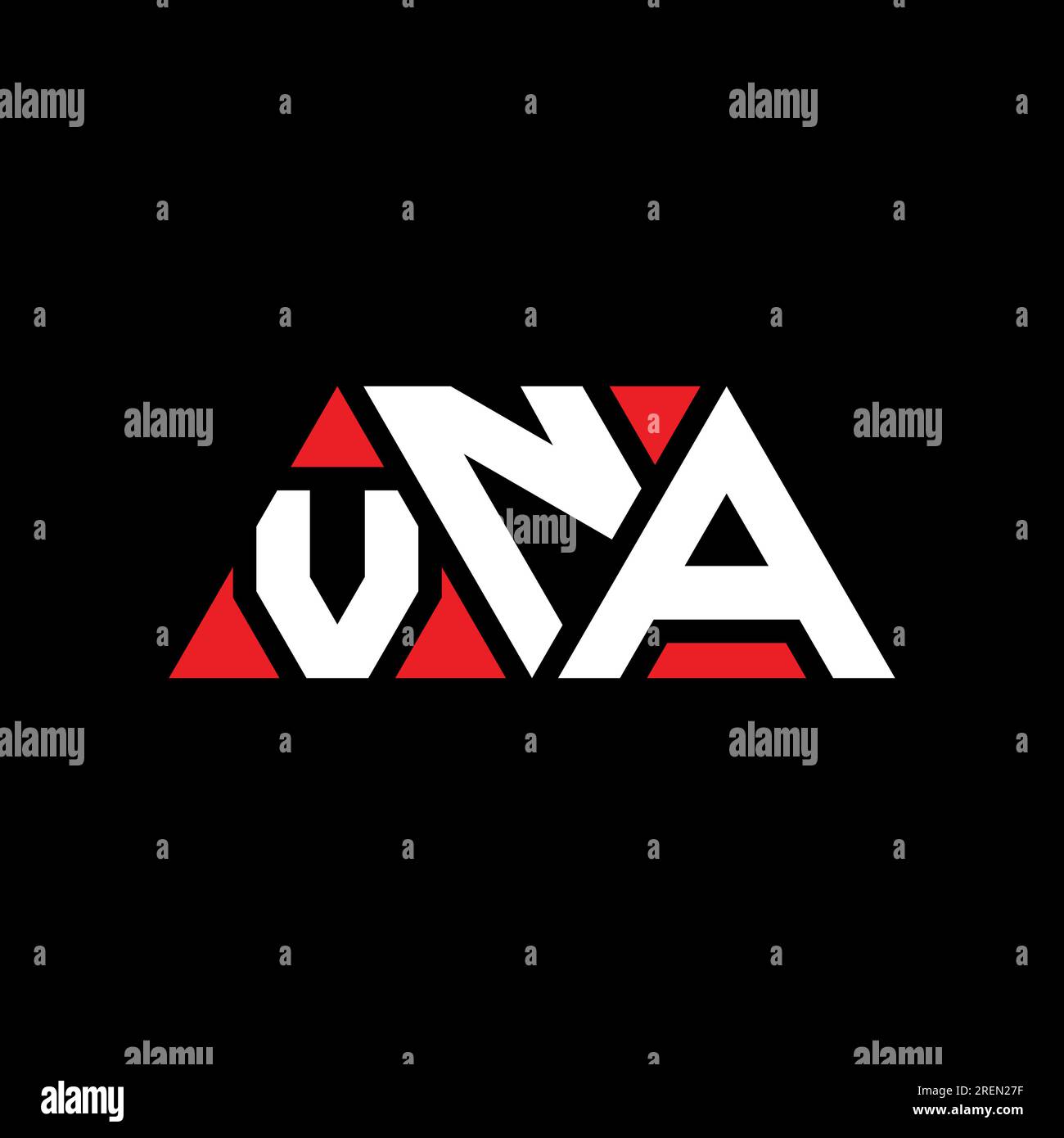 VNA triangle letter logo design with triangle shape. VNA triangle logo ...