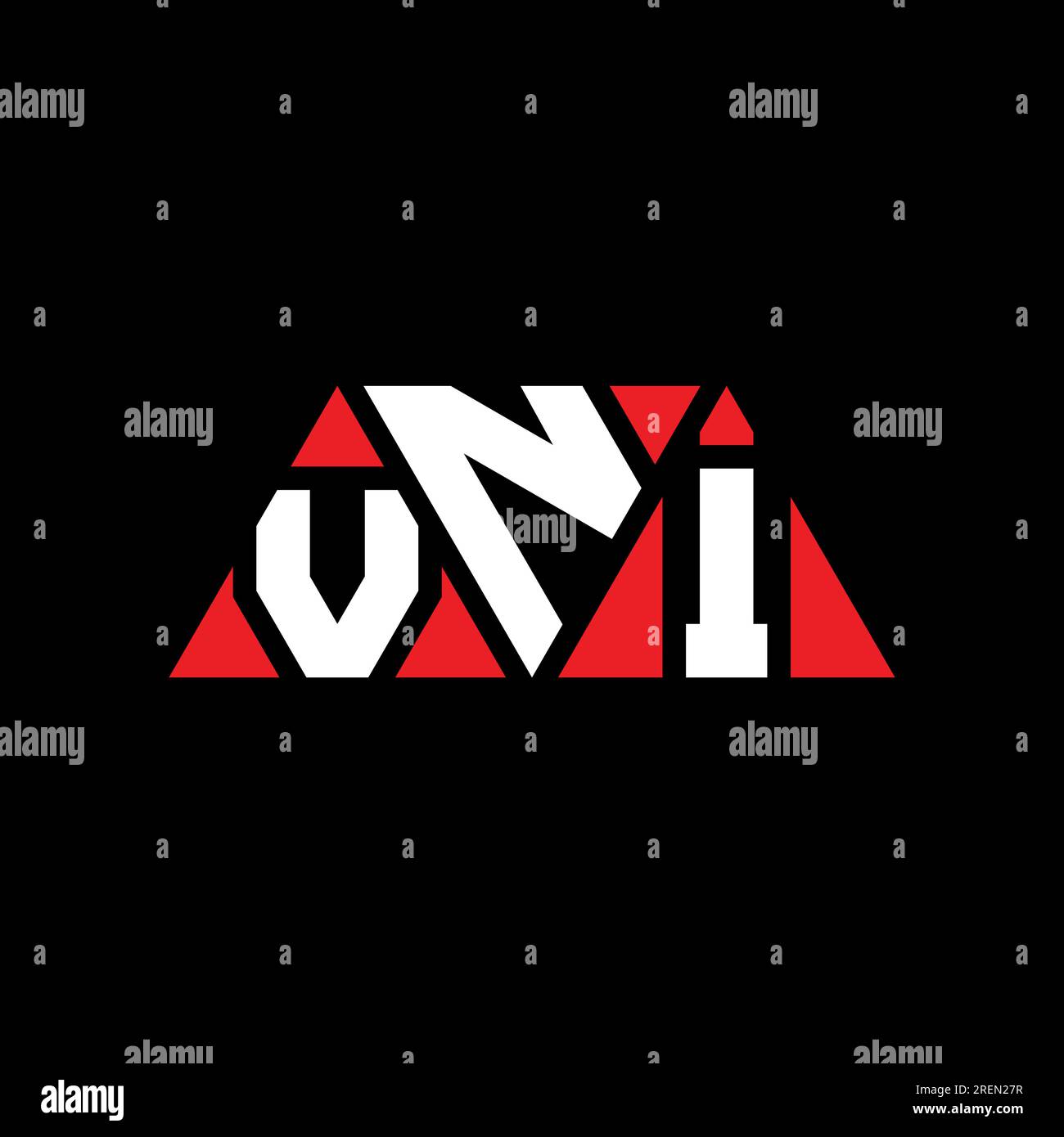 VNI triangle letter logo design with triangle shape. VNI triangle logo ...