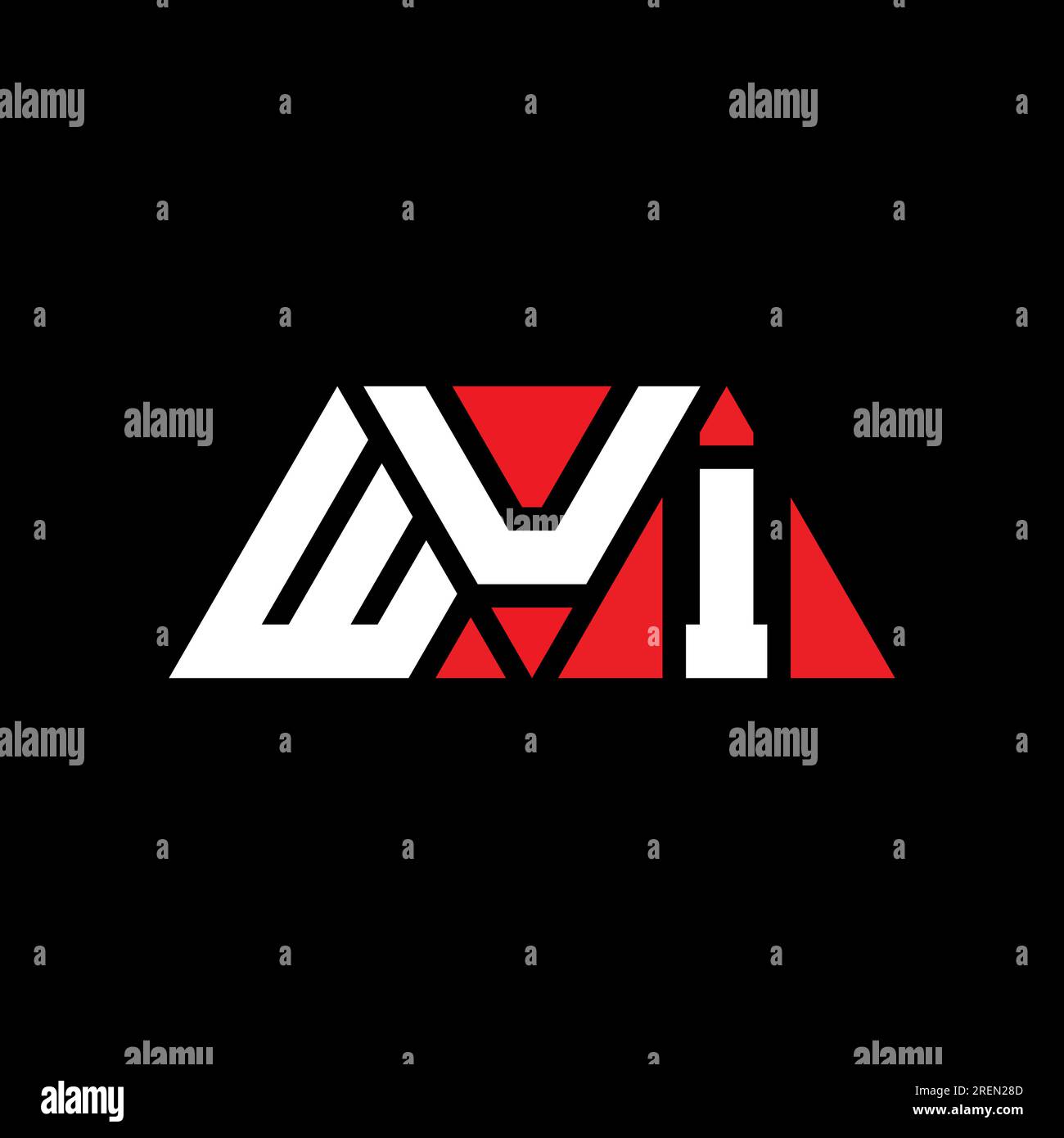 WUI triangle letter logo design with triangle shape. WUI triangle logo ...