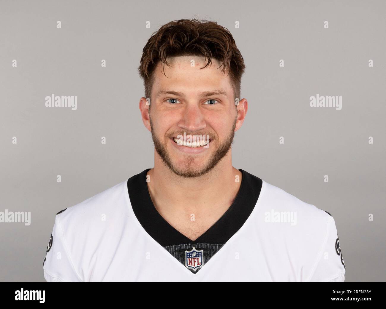 This is a 2023 photo of Foster Moreau of the New Orleans Saints NFL ...