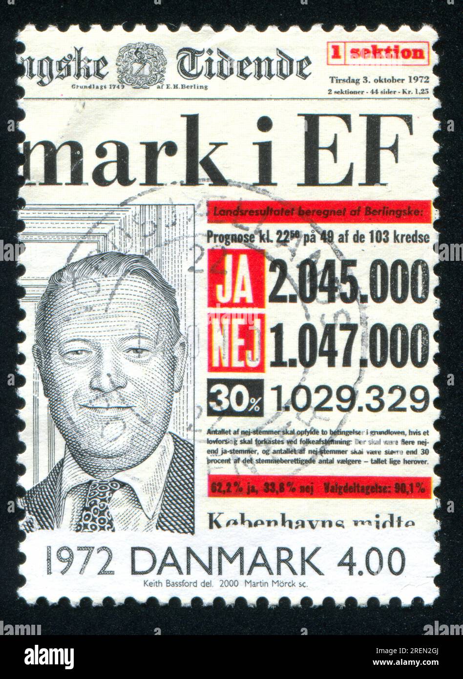 DENMARK - CIRCA 2000: stamp printed by Denmark, shows Entry of Denmark ...