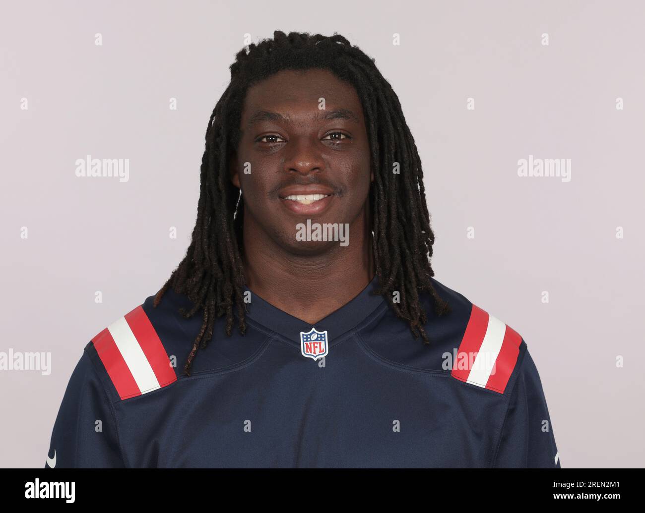 This is a 2023 photo of Jeremiah Pharms Jr. of the New England Patriots ...