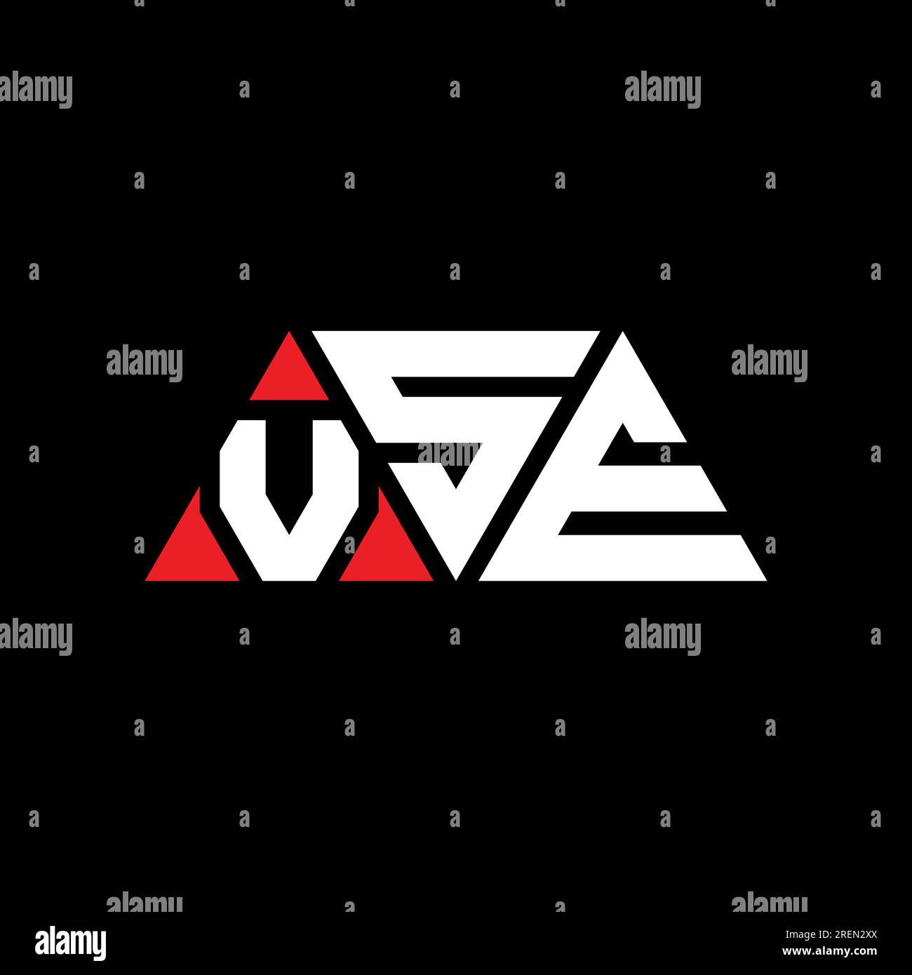 VSE triangle letter logo design with triangle shape. VSE triangle logo ...