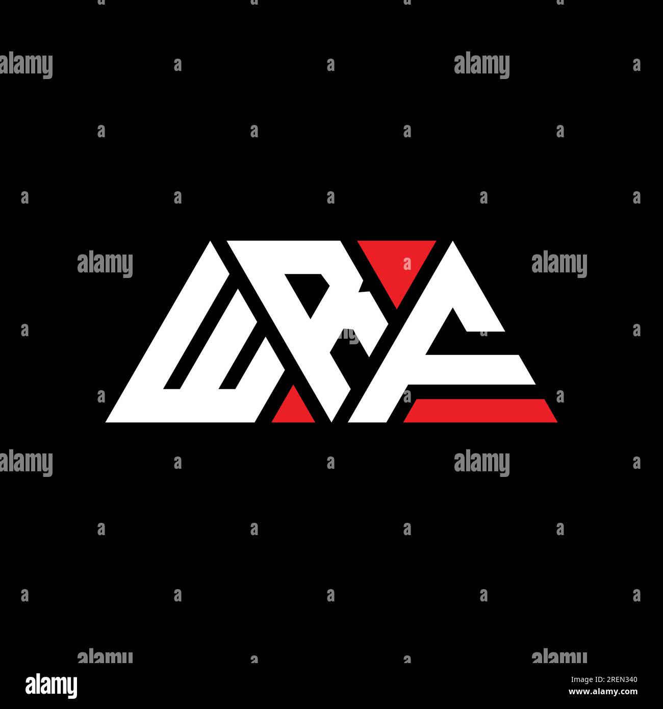 WRF triangle letter logo design with triangle shape. WRF triangle logo ...