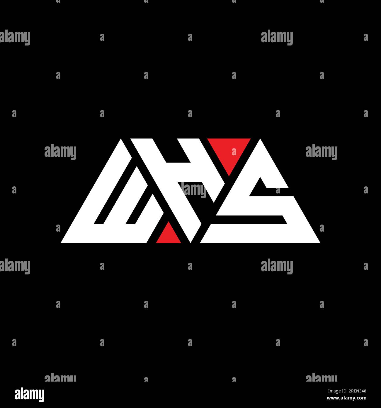 WHS triangle letter logo design with triangle shape. WHS triangle logo ...