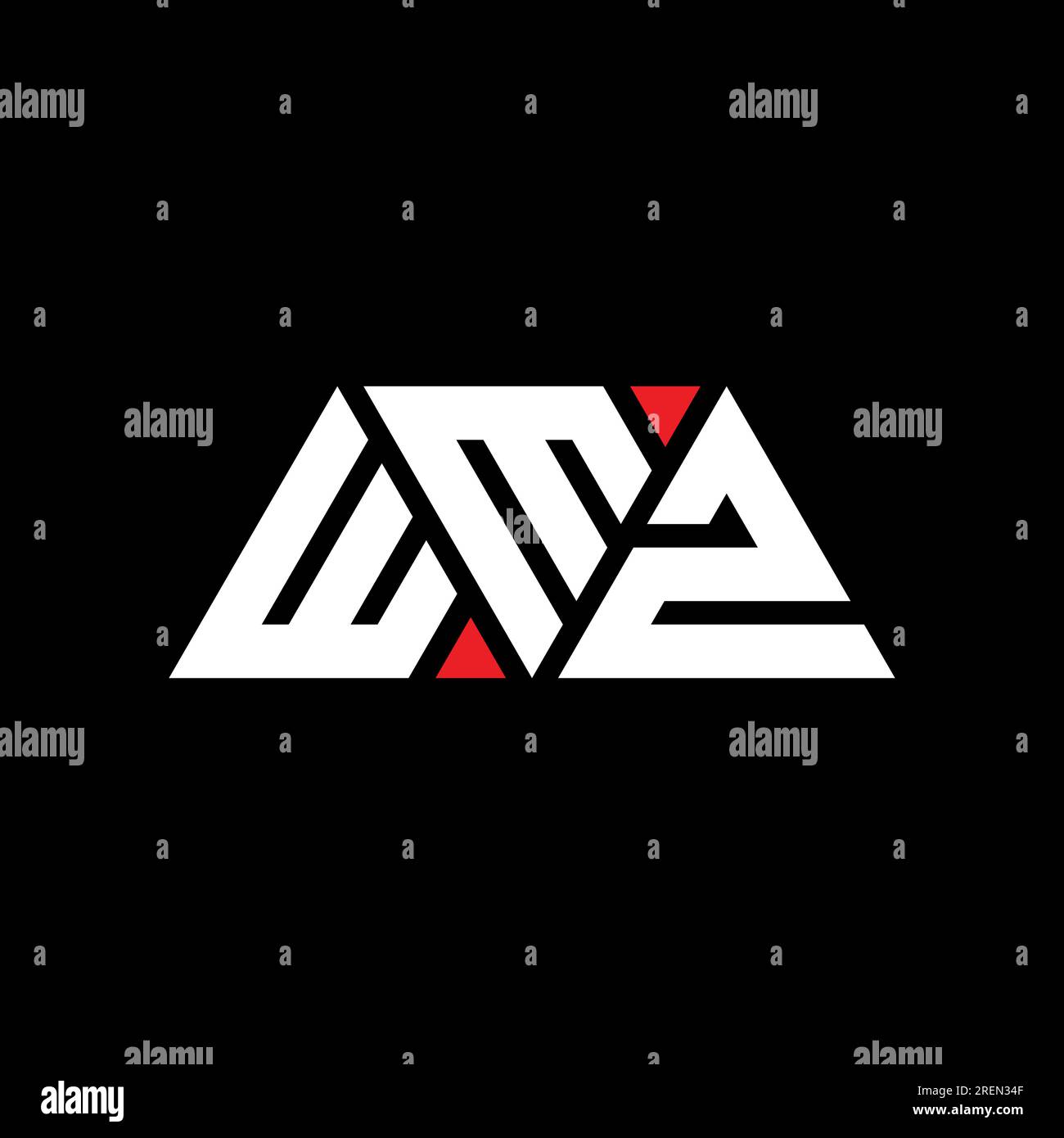 WMZ triangle letter logo design with triangle shape. WMZ triangle logo ...