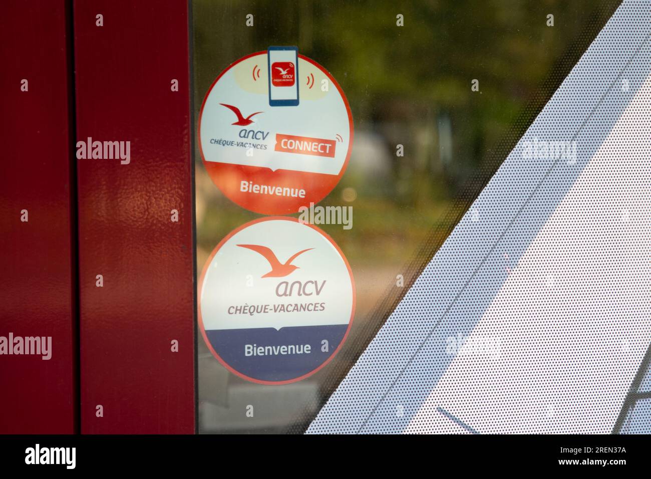 Bordeaux , France - 07 25 2023 : cheque vacances connect label signage ...