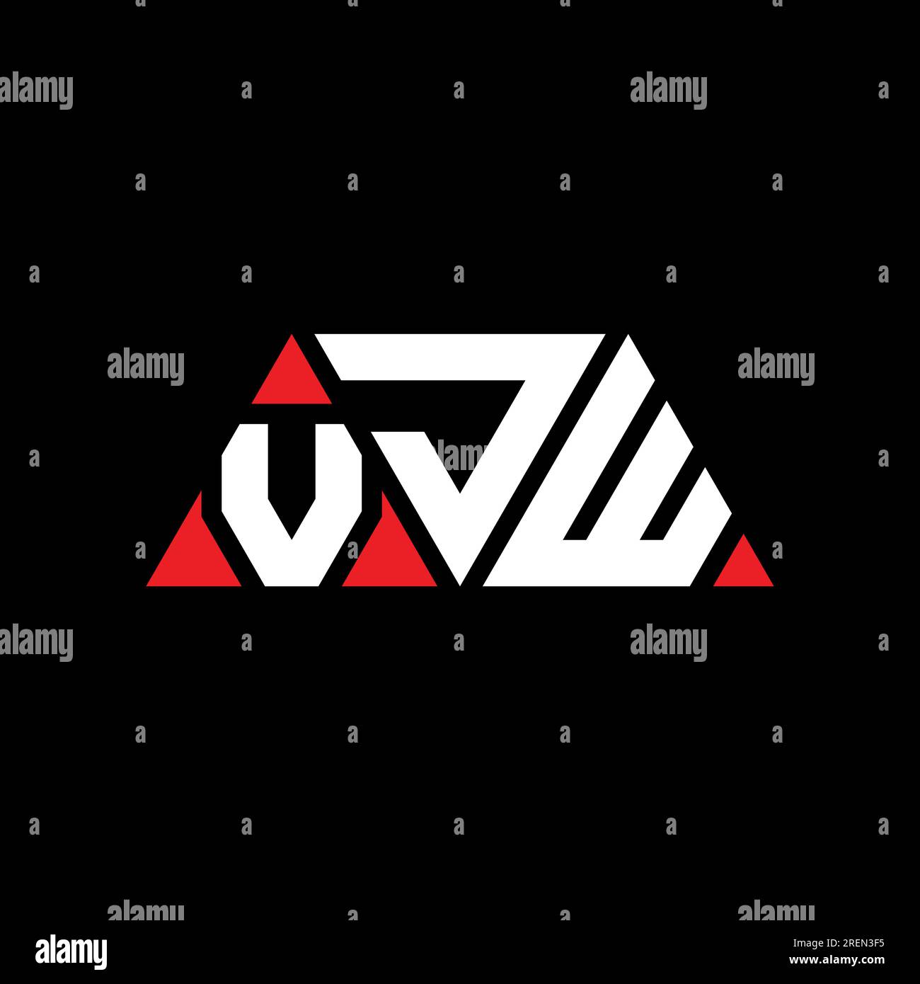 VJW triangle letter logo design with triangle shape. VJW triangle logo ...