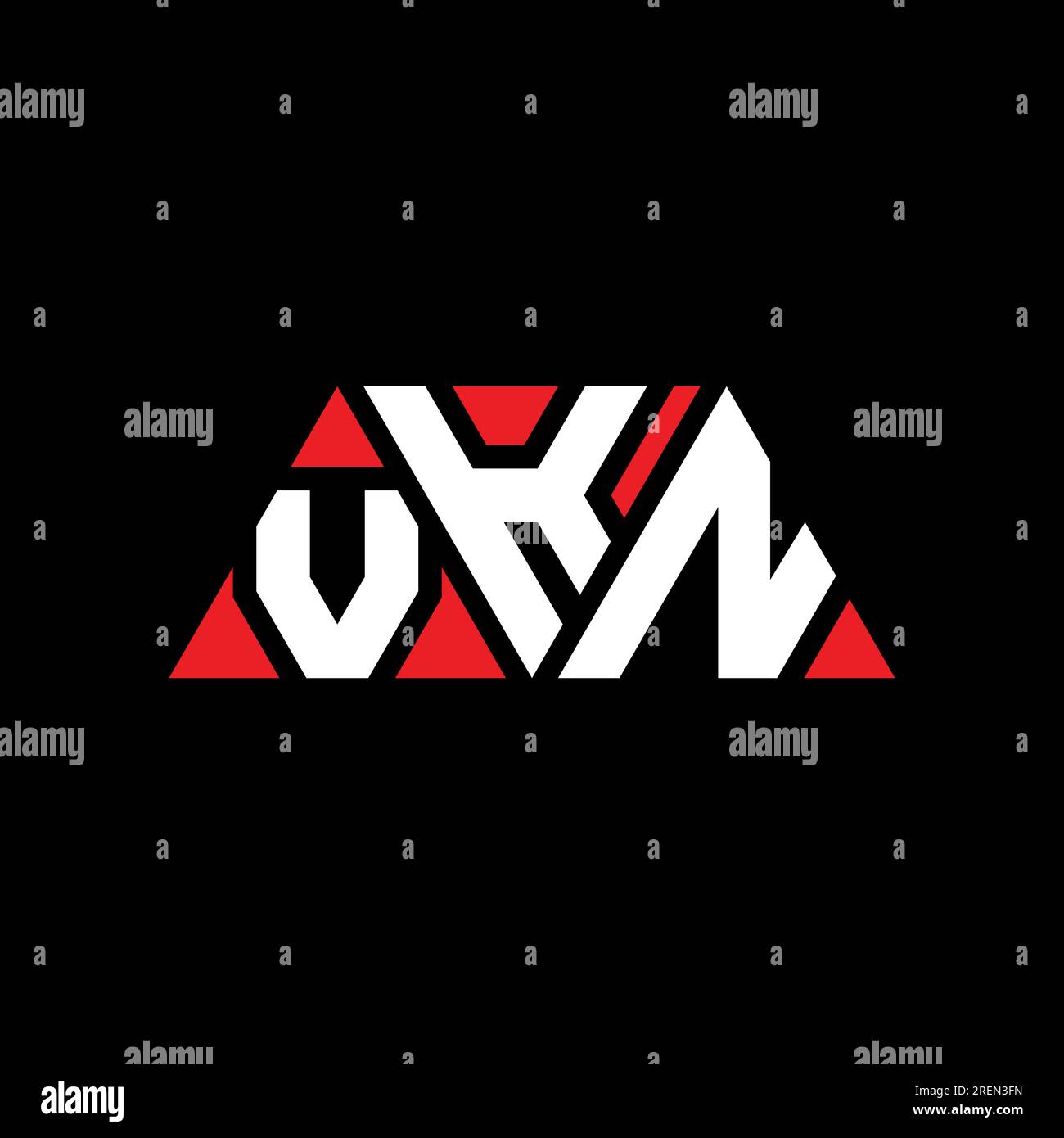 VKN triangle letter logo design with triangle shape. VKN triangle logo ...