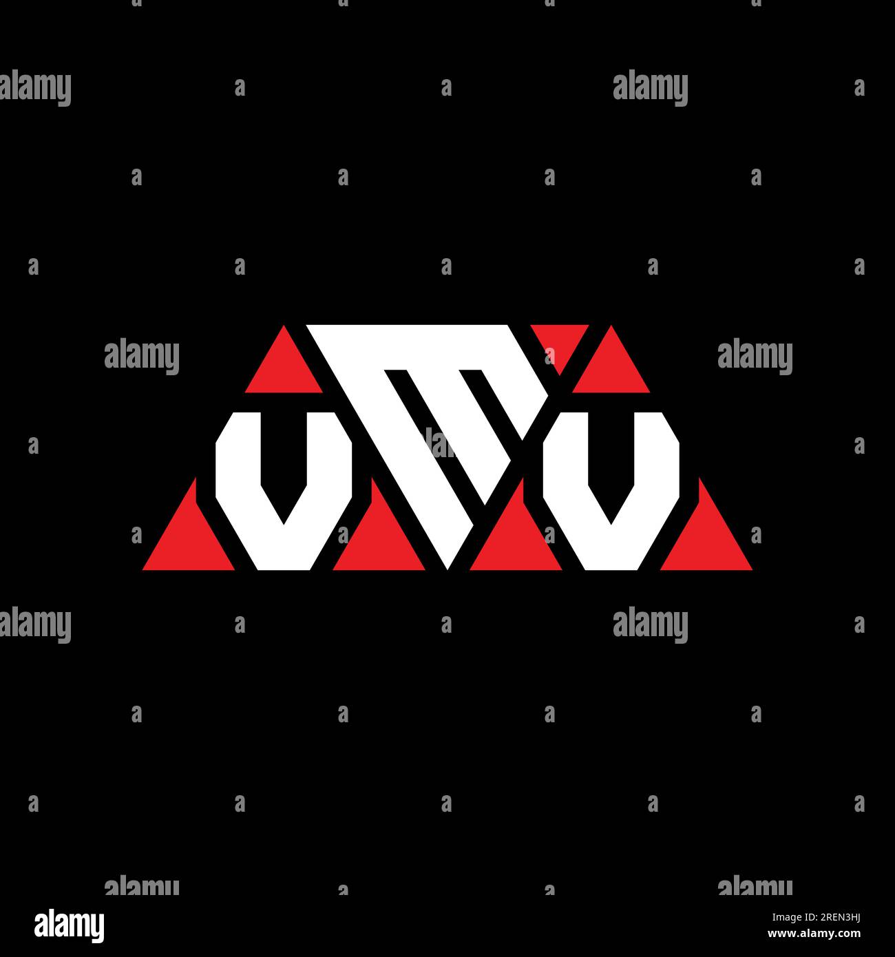 VMV triangle letter logo design with triangle shape. VMV triangle logo ...