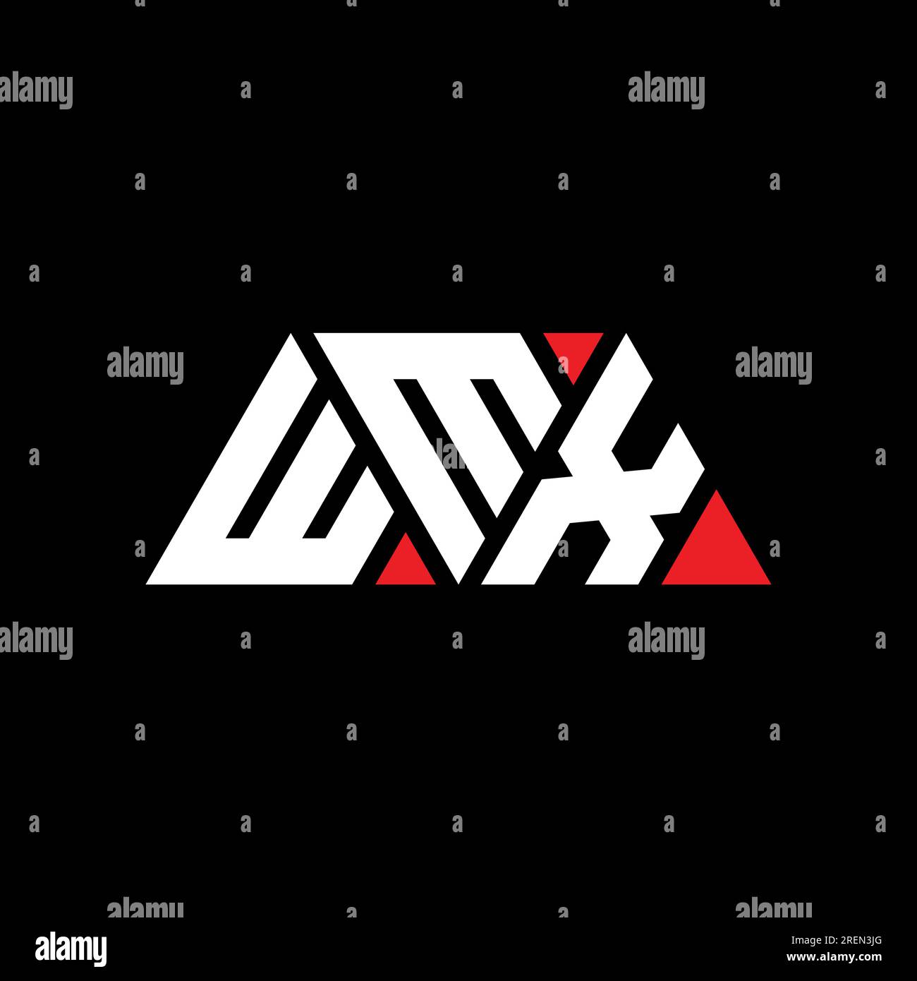 WMX triangle letter logo design with triangle shape. WMX triangle logo ...