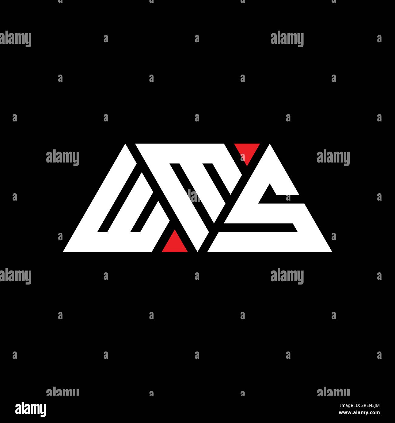 WMS triangle letter logo design with triangle shape. WMS triangle logo ...