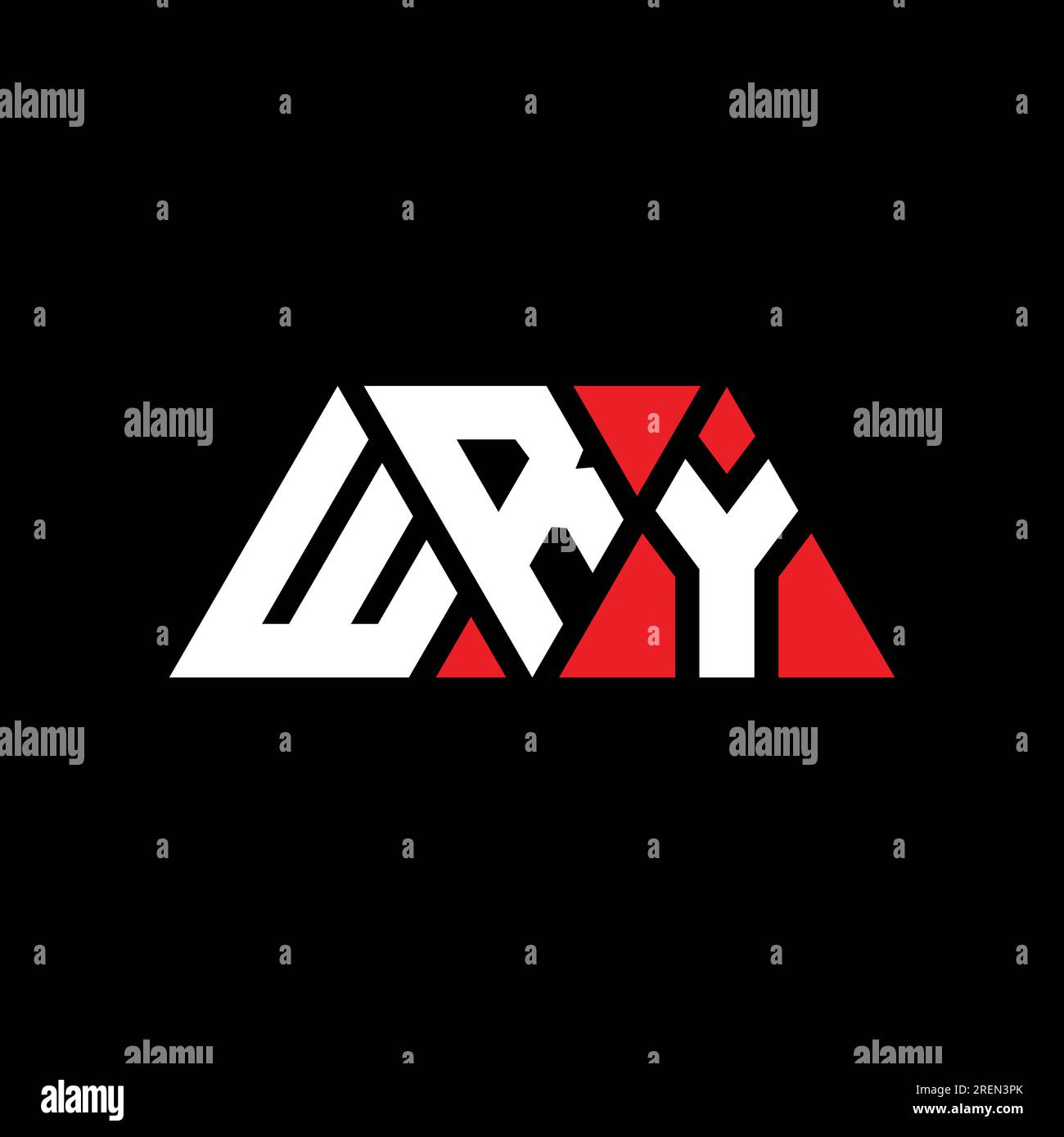 WRY triangle letter logo design with triangle shape. WRY triangle logo ...