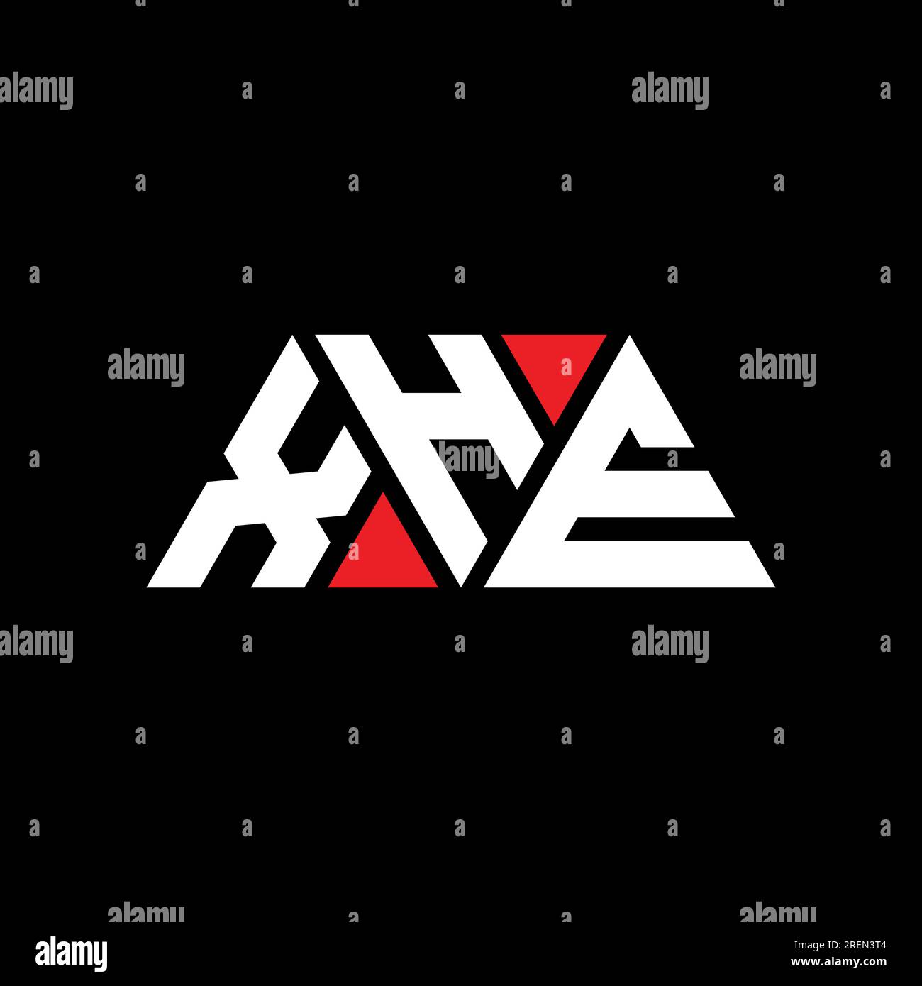 XHE triangle letter logo design with triangle shape. XHE triangle logo ...
