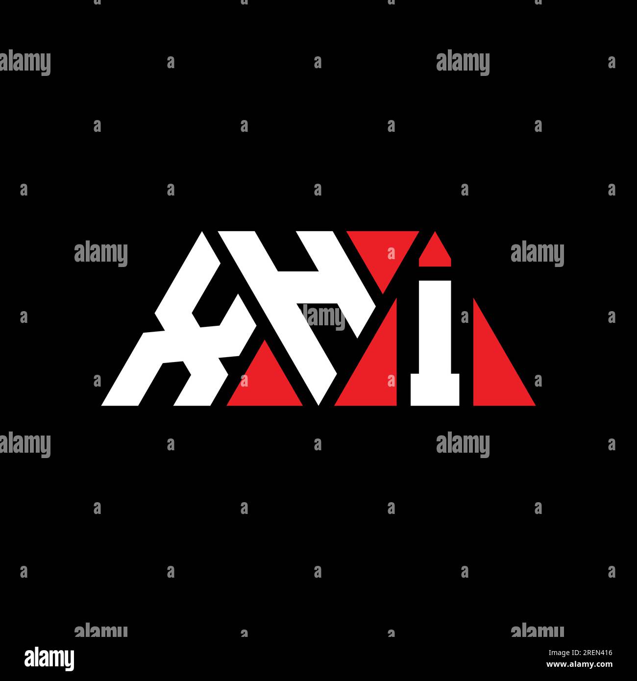 XHI triangle letter logo design with triangle shape. XHI triangle logo ...