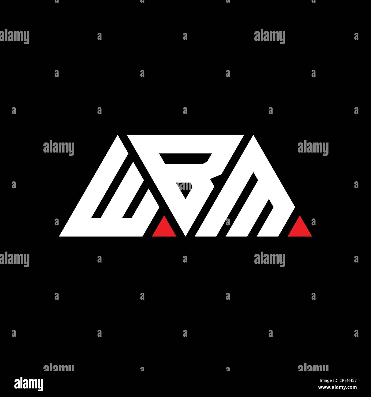 WBM triangle letter logo design with triangle shape. WBM triangle logo ...