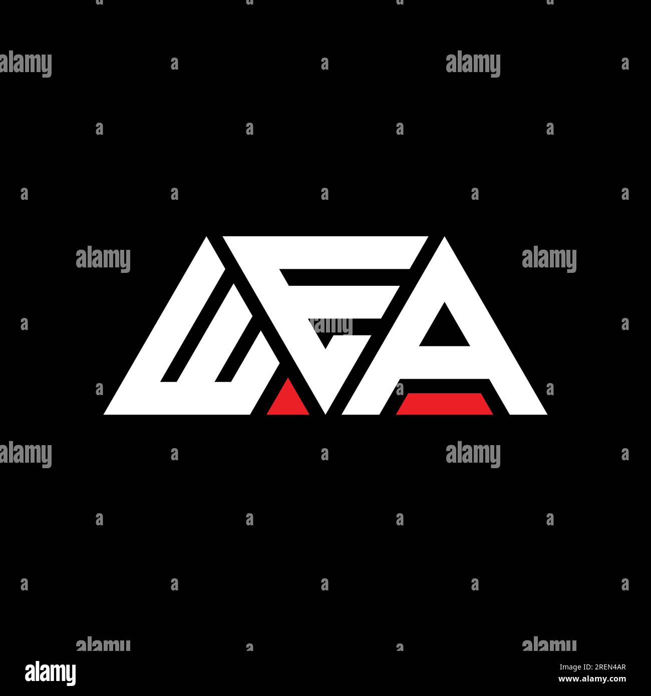 WEA triangle letter logo design with triangle shape. WEA triangle logo ...
