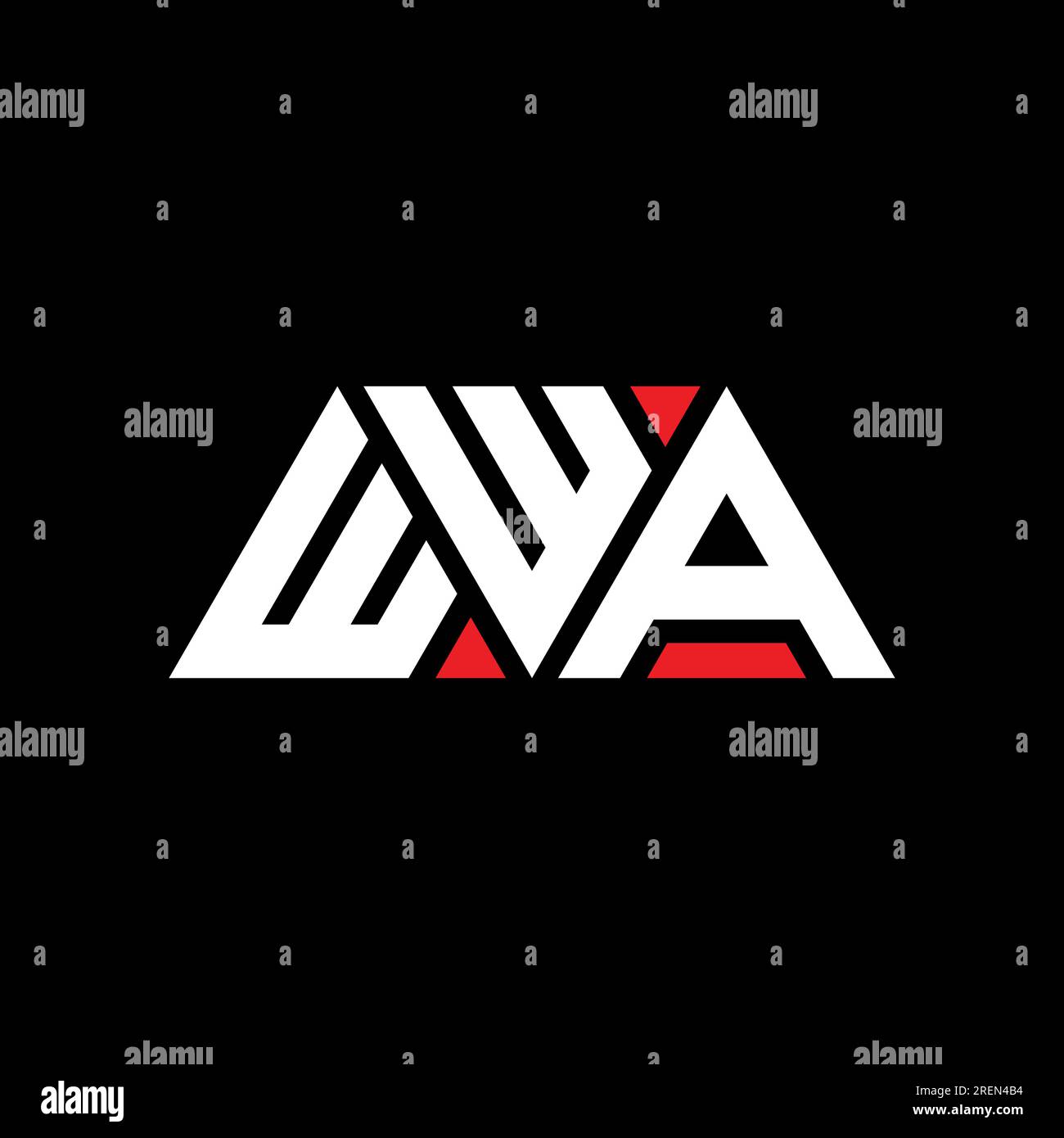 WWA triangle letter logo design with triangle shape. WWA triangle logo ...