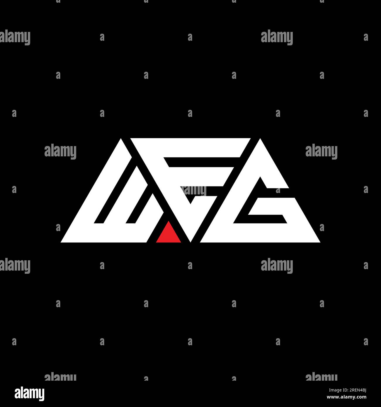 WEG triangle letter logo design with triangle shape. WEG triangle logo ...