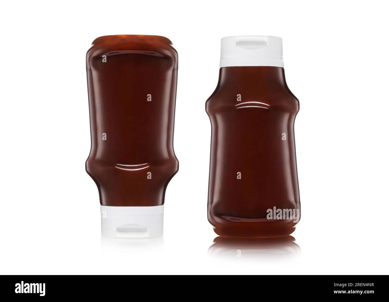 Bottles for grill with classic barbeque bbq sauce on white Stock Photo ...