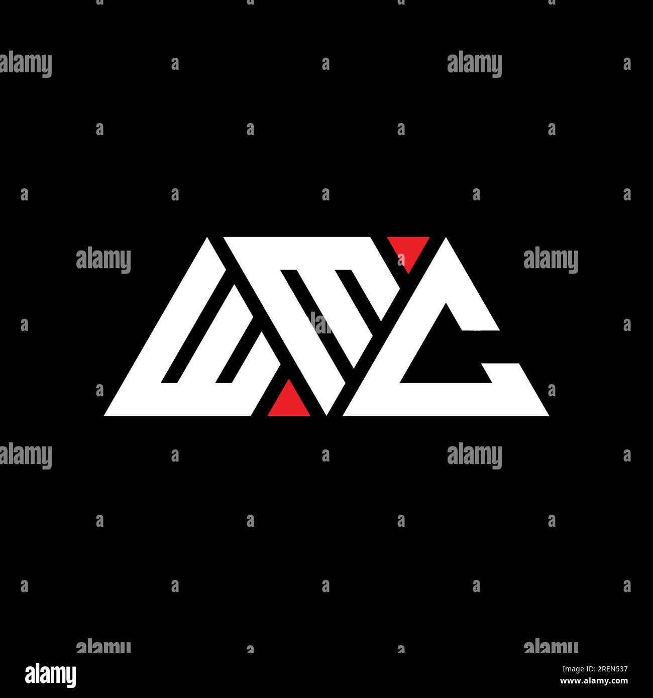 WMC triangle letter logo design with triangle shape. WMC triangle logo ...