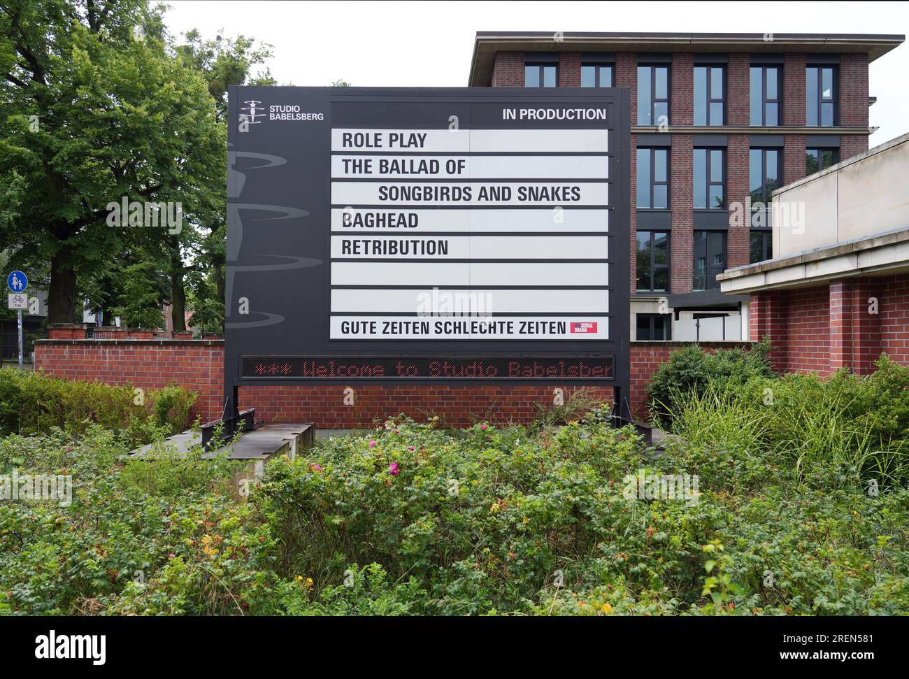 Potsdam, Germany. 28th July, 2023. A display at the main entrance to ...