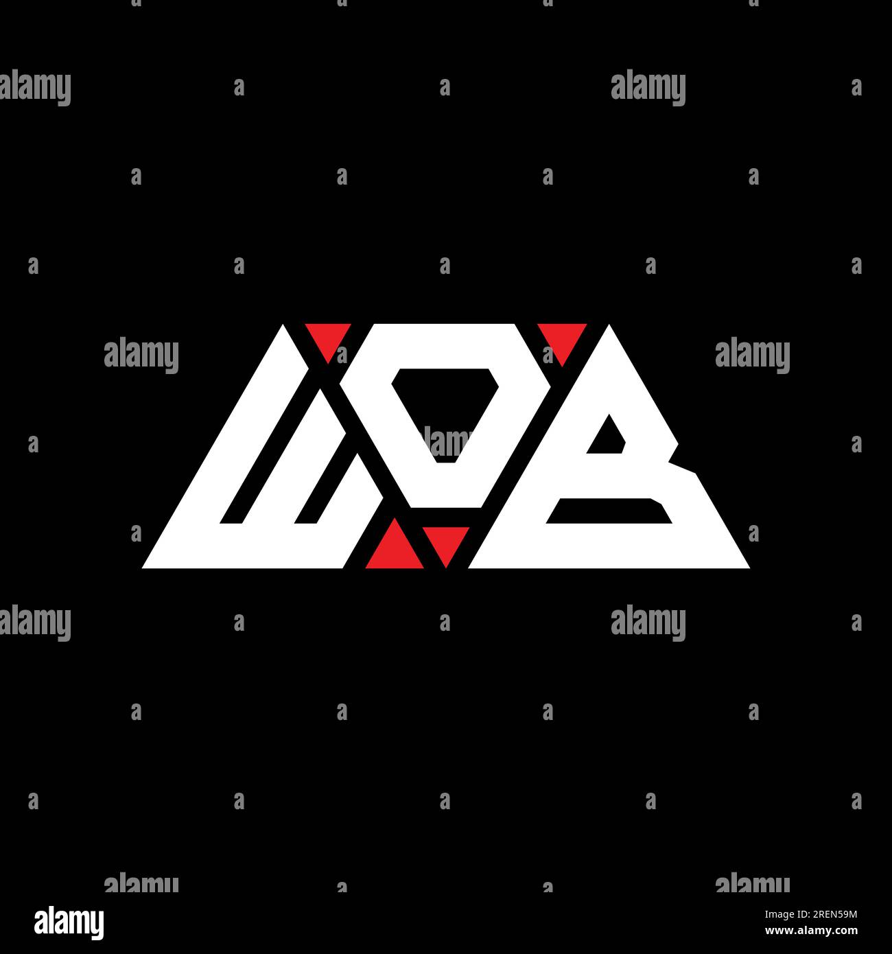 WOB triangle letter logo design with triangle shape. WOB triangle logo ...