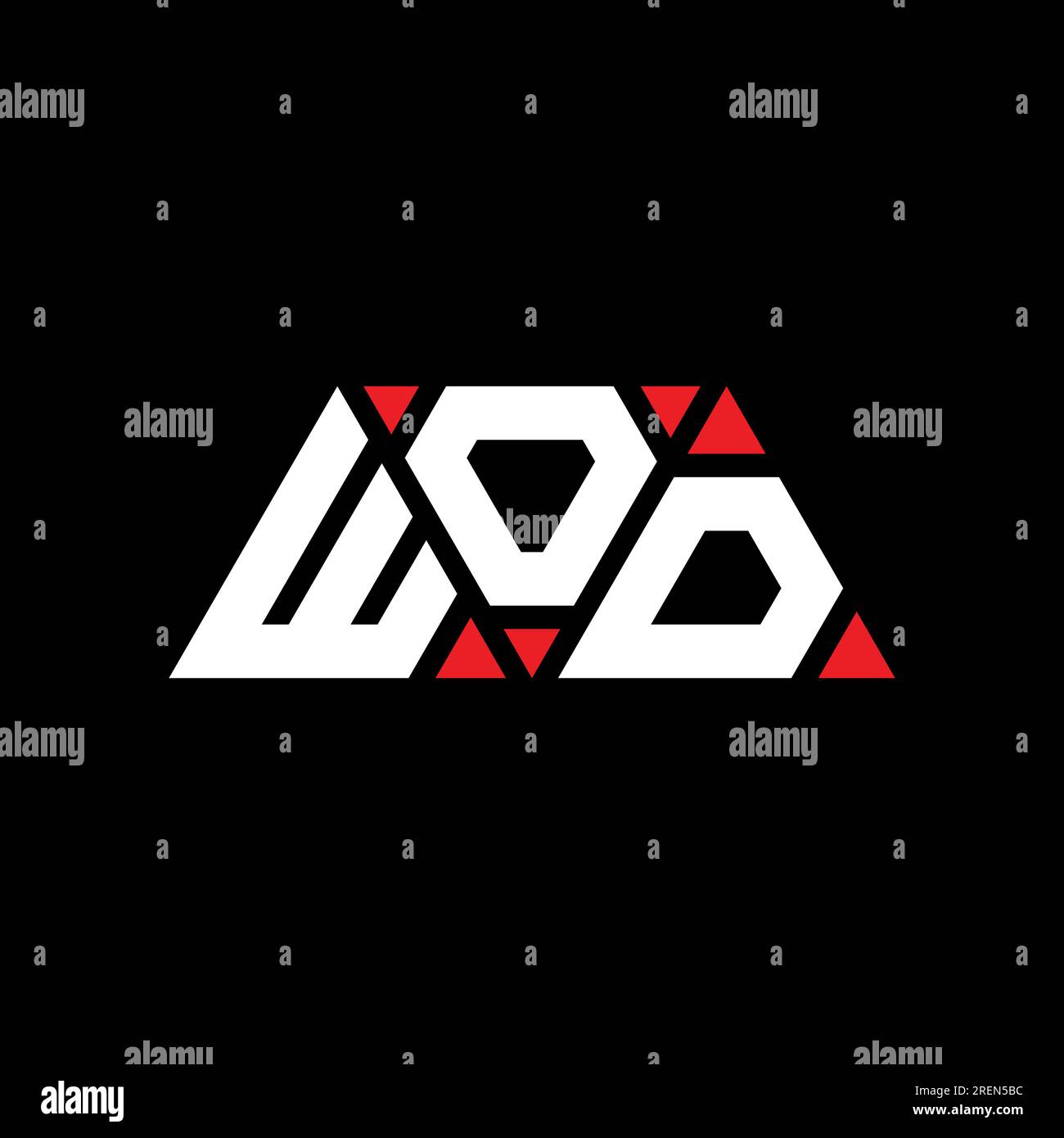 WOD triangle letter logo design with triangle shape. WOD triangle logo ...