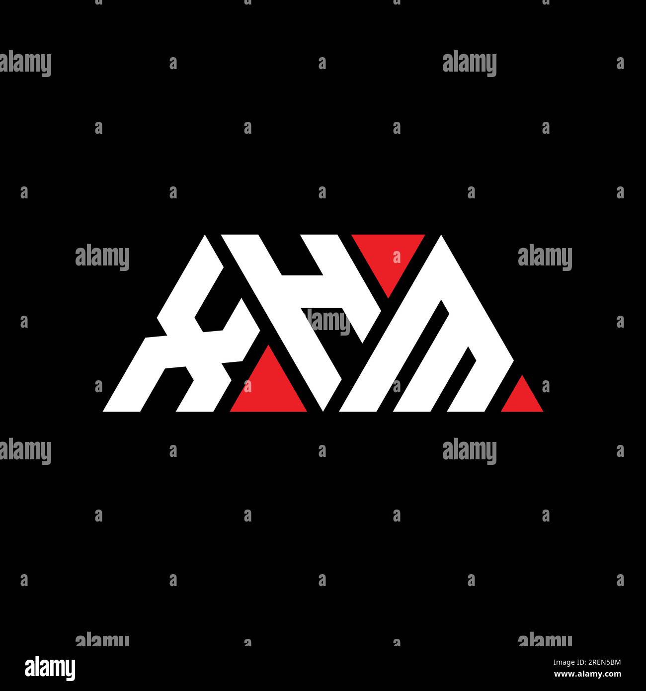 XHM triangle letter logo design with triangle shape. XHM triangle logo ...