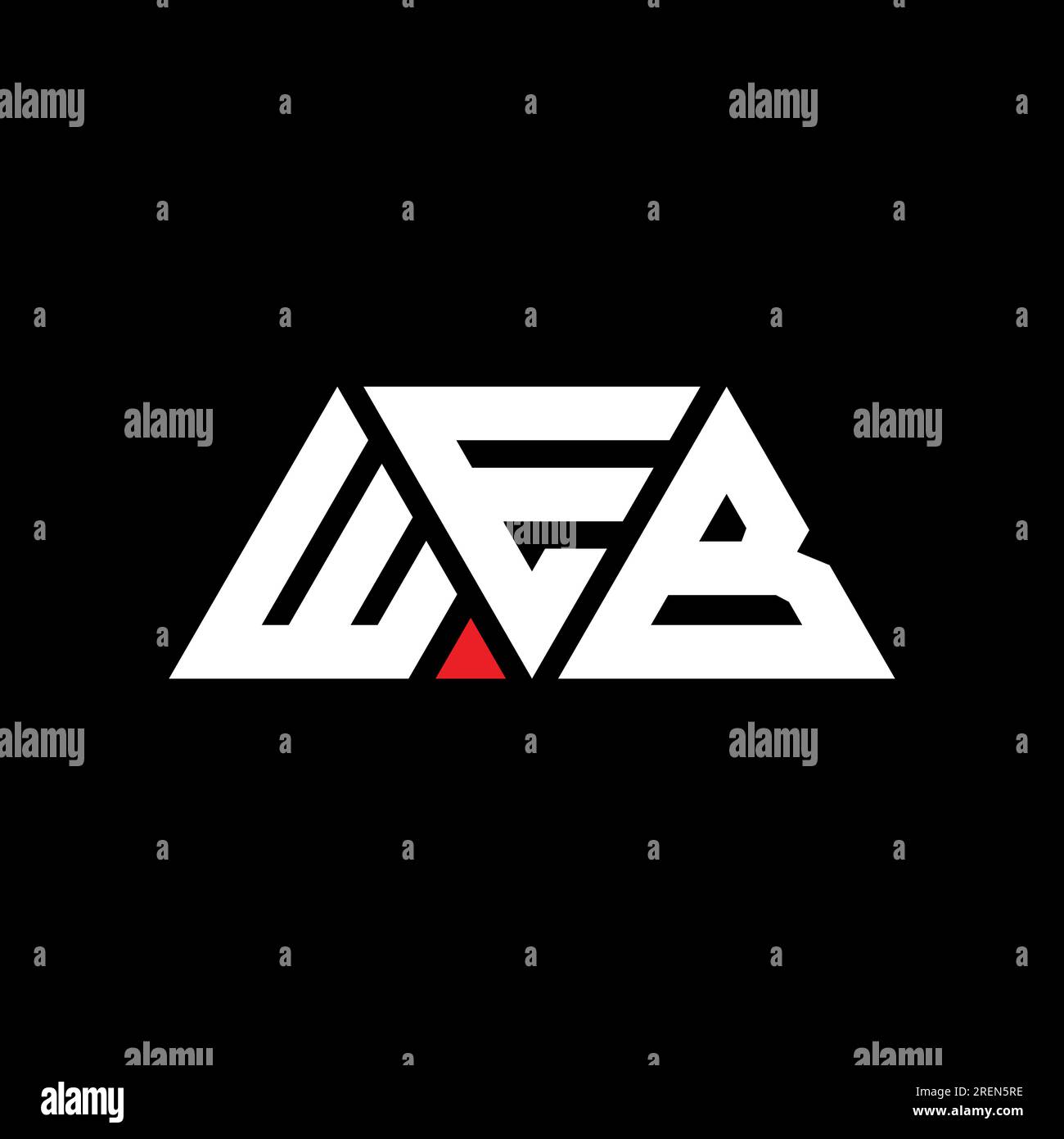 WEB triangle letter logo design with triangle shape. WEB triangle logo ...