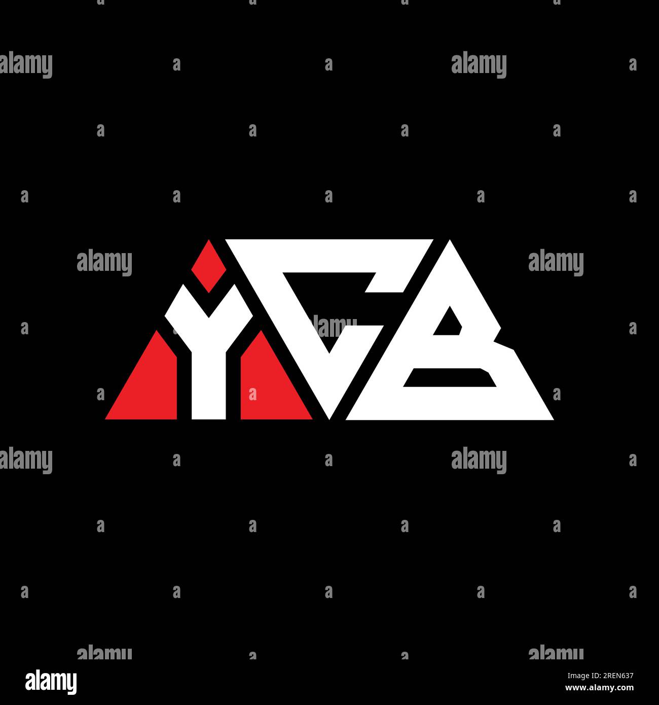 YCB triangle letter logo design with triangle shape. YCB triangle logo ...