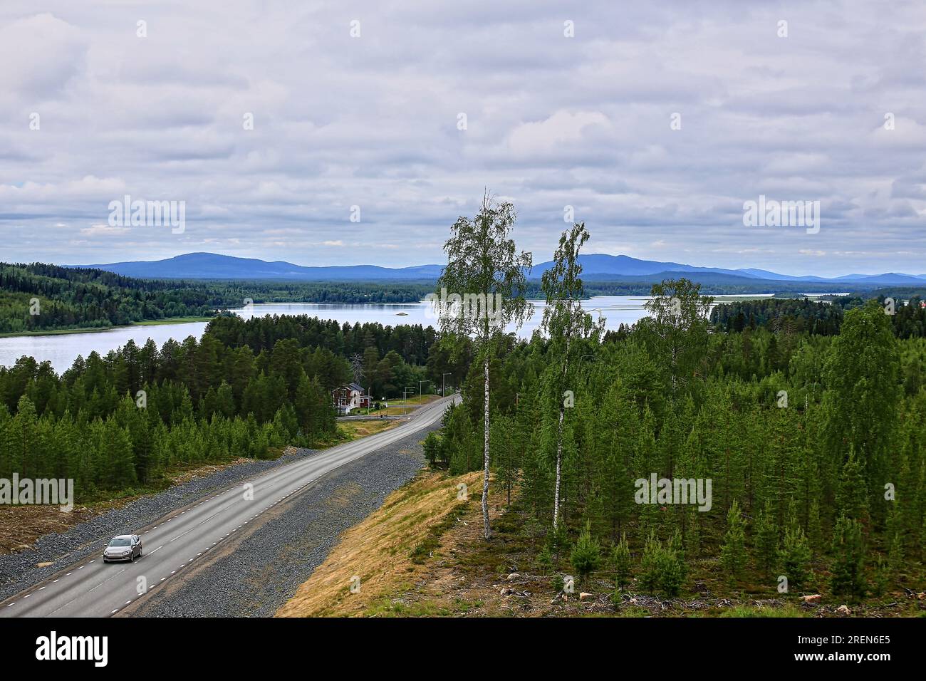 Single road next to river hi-res stock photography and images - Alamy