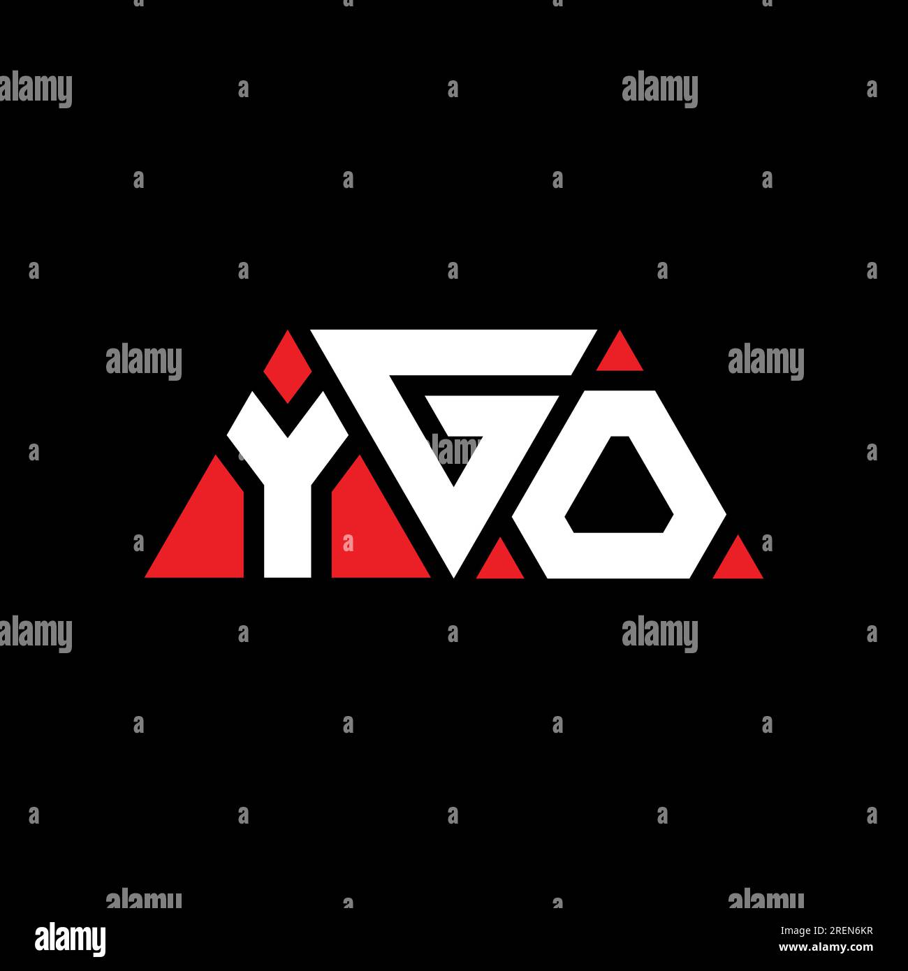 YGO triangle letter logo design with triangle shape. YGO triangle logo ...
